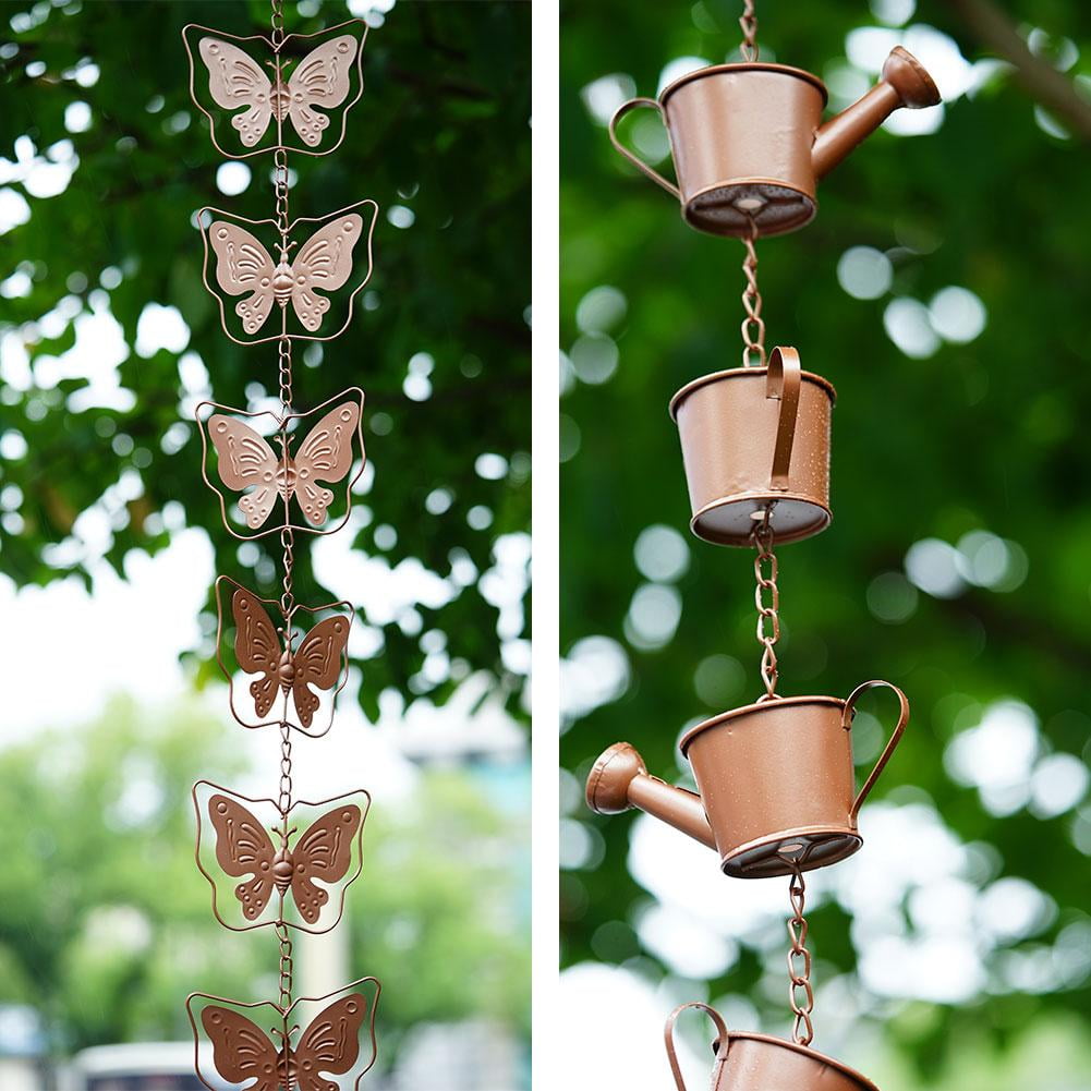 SHAPERME Metal Rain Chain for Gutters Decorative Downspout Garden Rain Catcher Prof A4 - Walmart.com