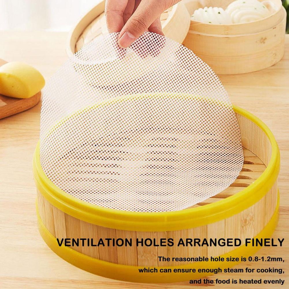 SHAPERME Non-Stick Silicone Mat Steamer Pad Dim Sum Mesh Paper Tool ...