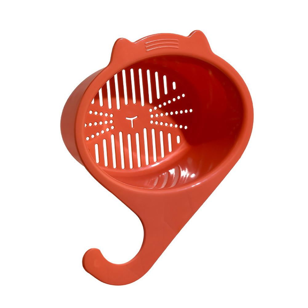 SHAPERME Orange Red Cat Sink Drain Basket Dry And Wet Separation ...