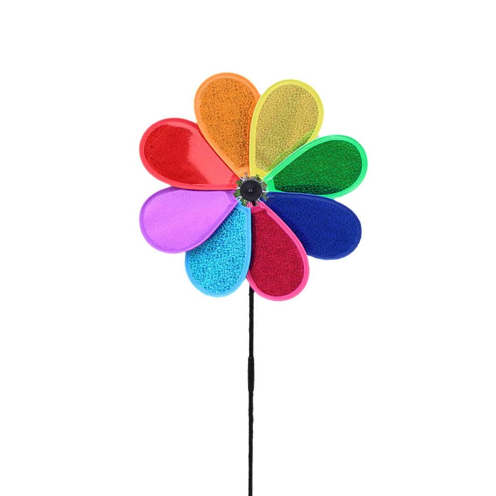 SHAPERME PLGEBR Reflective Flower PinwheelsRainbow Sparkle Double ...