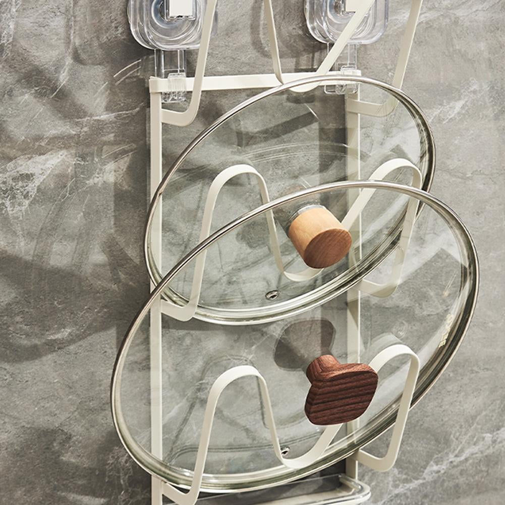 SHAPERME Powerful Suction Cup Pot Lid Rack Without Punching Organizer ...