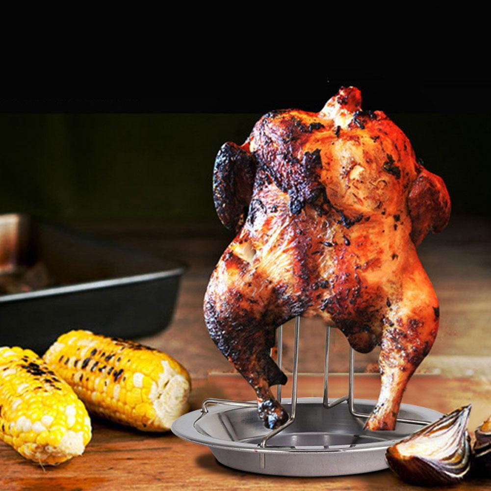 SHAPERME Roast Chicken Holder Steel Upright Roaster Rack BBQ . Grilled ...