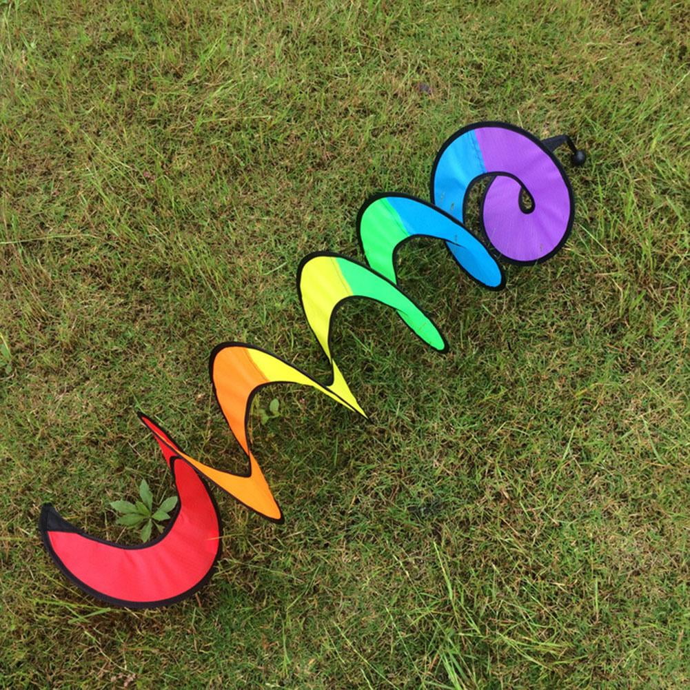 SHAPERME Rotating Colorful Wind Strip Decor Windmill,Rainbow Wind ...