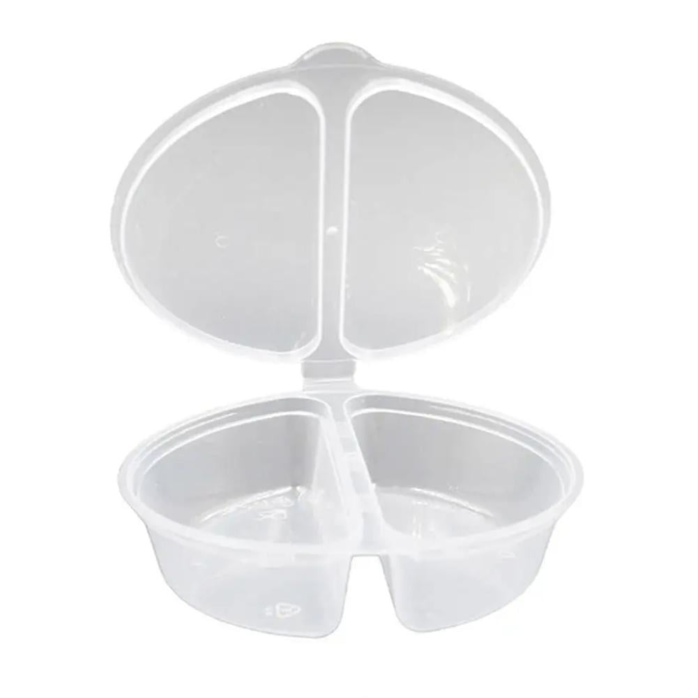 SHAPERME Rtyweth Double Compartment Condiment Containers with Lids ...