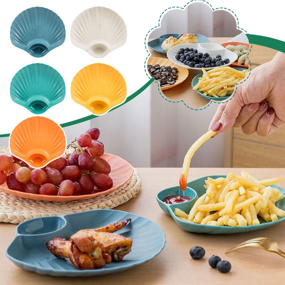 SHAPERME Shell Plate Drain Base Snack Fruit Plate Lightweight ...