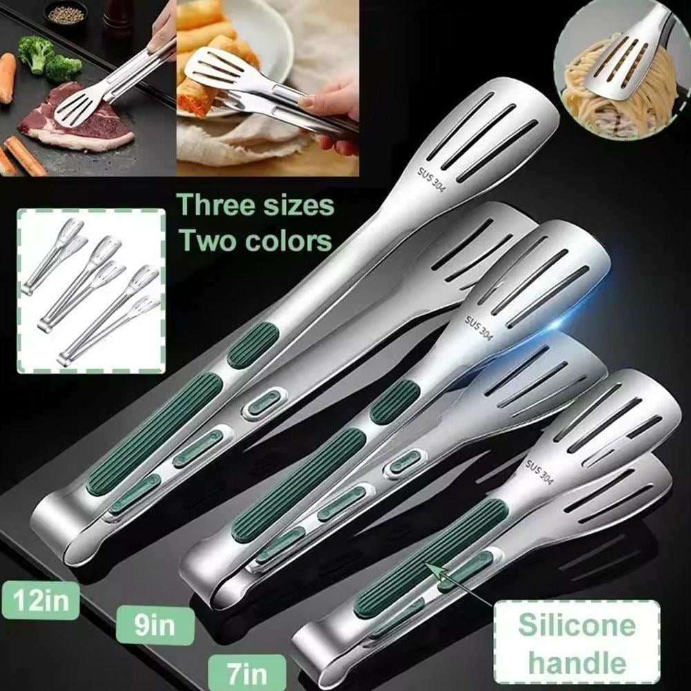 SHAPERME Stainless Steel Food Clip BBQ Grill Steak Food Clamp Silicone ...