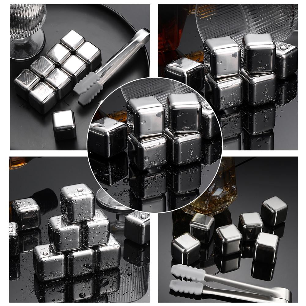 SHAPERME Stainless Steel Ice Cube Set Ice Whiskey Stones - Walmart.com