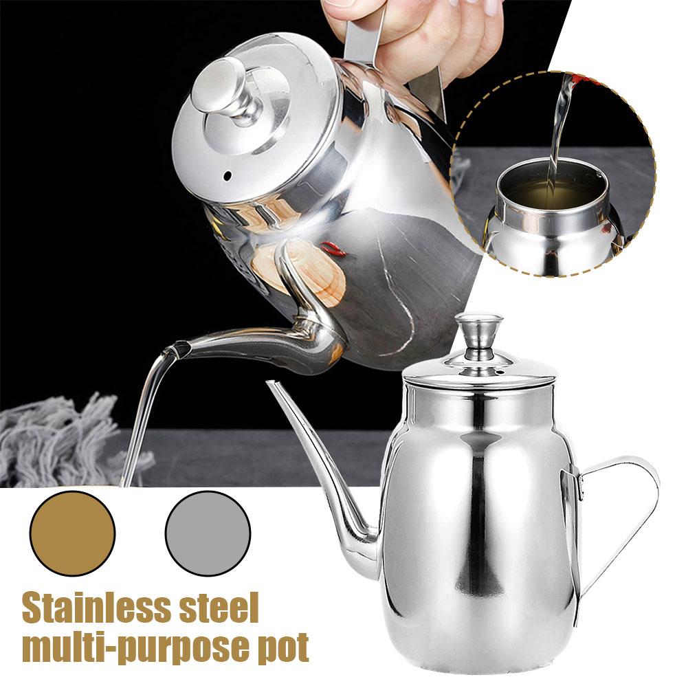 SHAPERME Stainless Steel Kitchen Oil Dispenser Pot Grease Container w ...