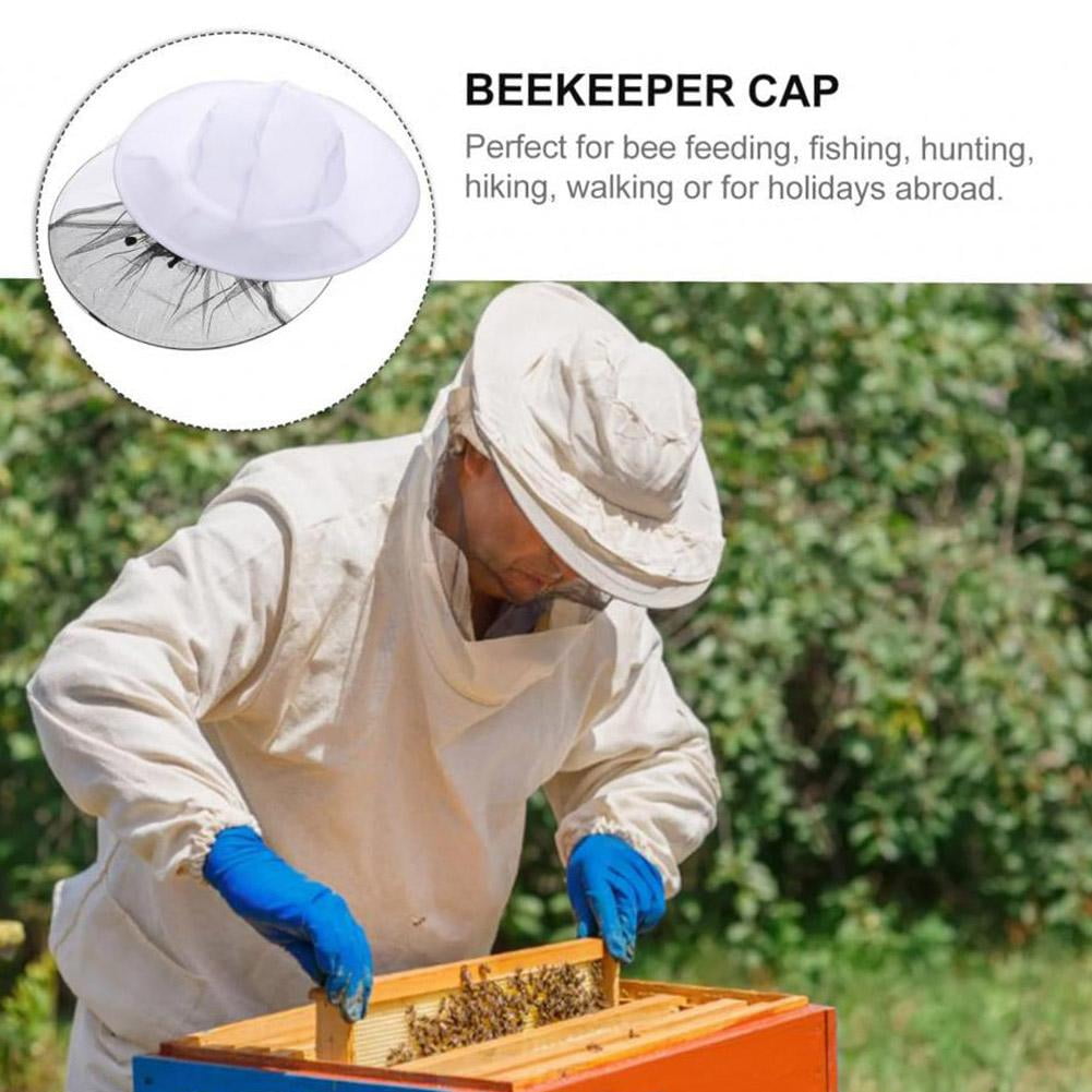 SHAPERME WAXCMXYH White Beekeeper Beekeeping Hat with Veil, Mosquito ...