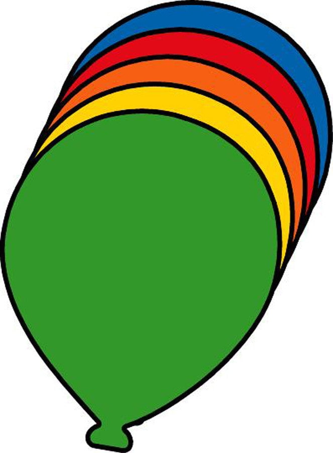 SHAPES ETC. Balloon Assorted Color Creative Cut-Outs- 3" - Walmart.com