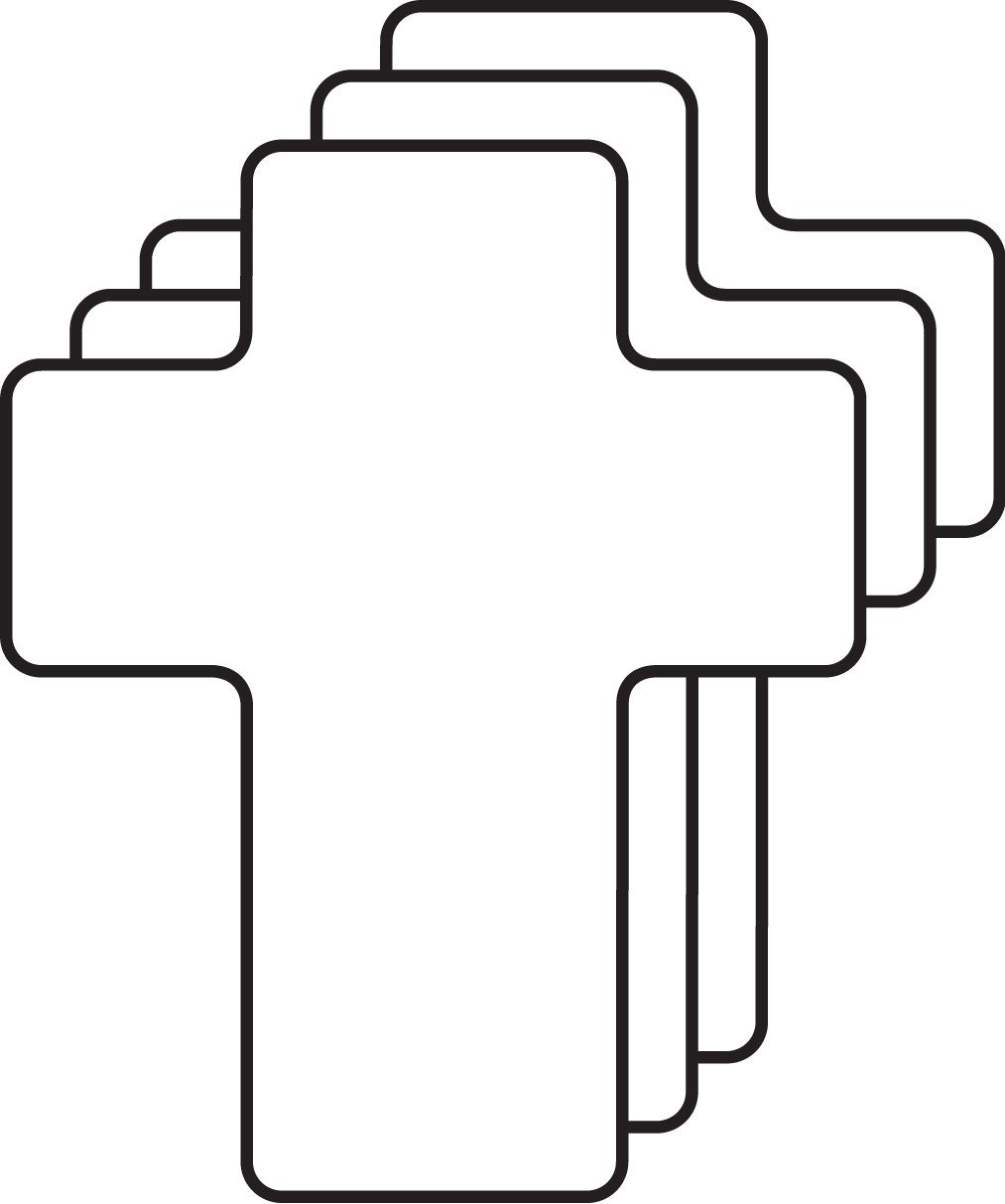 SHAPES ETC. Cross Foam Single Color Creative Cut-Outs- 3” - Walmart.com