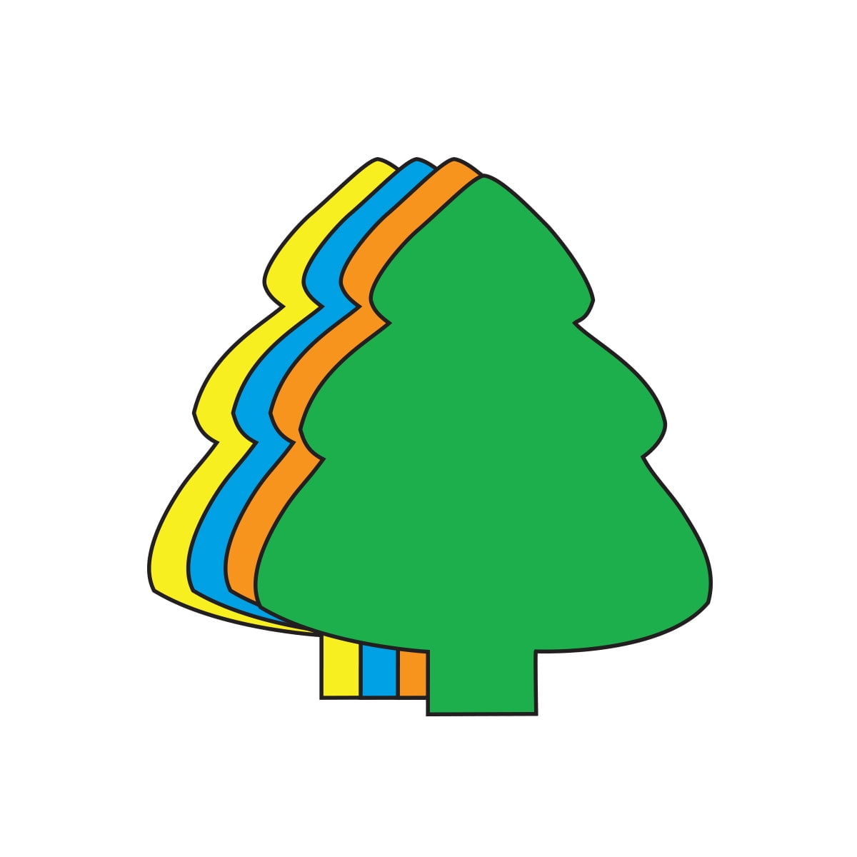 SHAPES ETC. Die-Cut Magnetic - Large Assorted Color Evergreen Tree ...