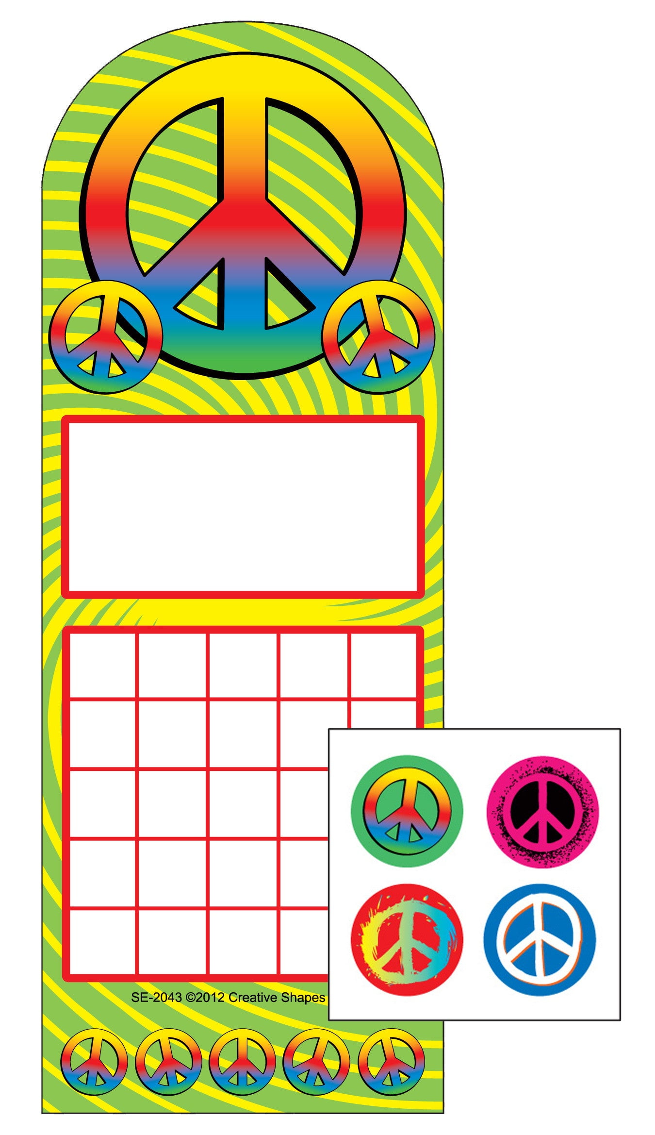 SHAPES ETC. Incentive Sticker Set - Peace - Walmart.com