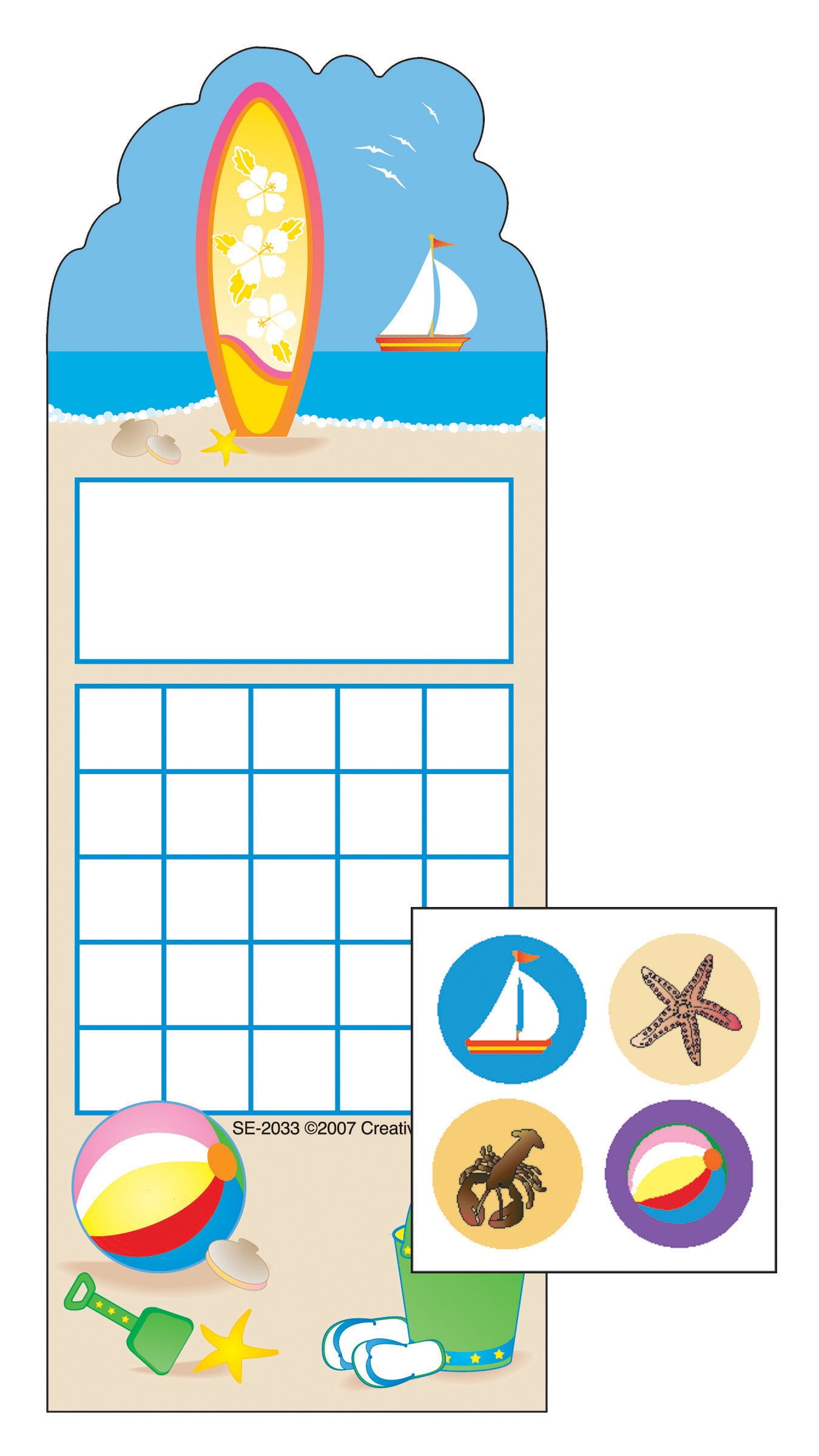 SHAPES ETC. Incentive Sticker Set - Surf's Up - Walmart.com