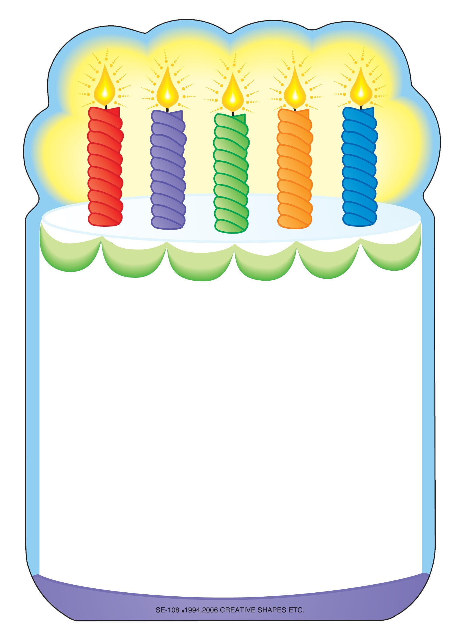 SHAPES ETC. Large Notepad - Birthday Cake - Walmart.com