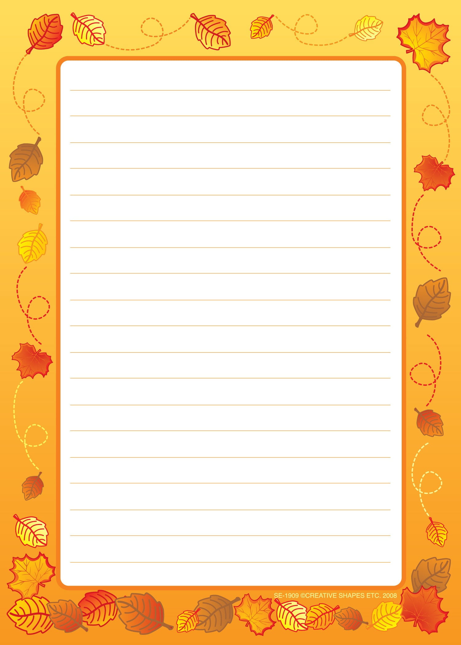 SHAPES ETC. Large Notepad - Leaves / Lined - Walmart.com