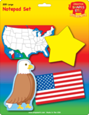 SHAPES ETC. Large Notepad Set - Patriotic - Walmart.com