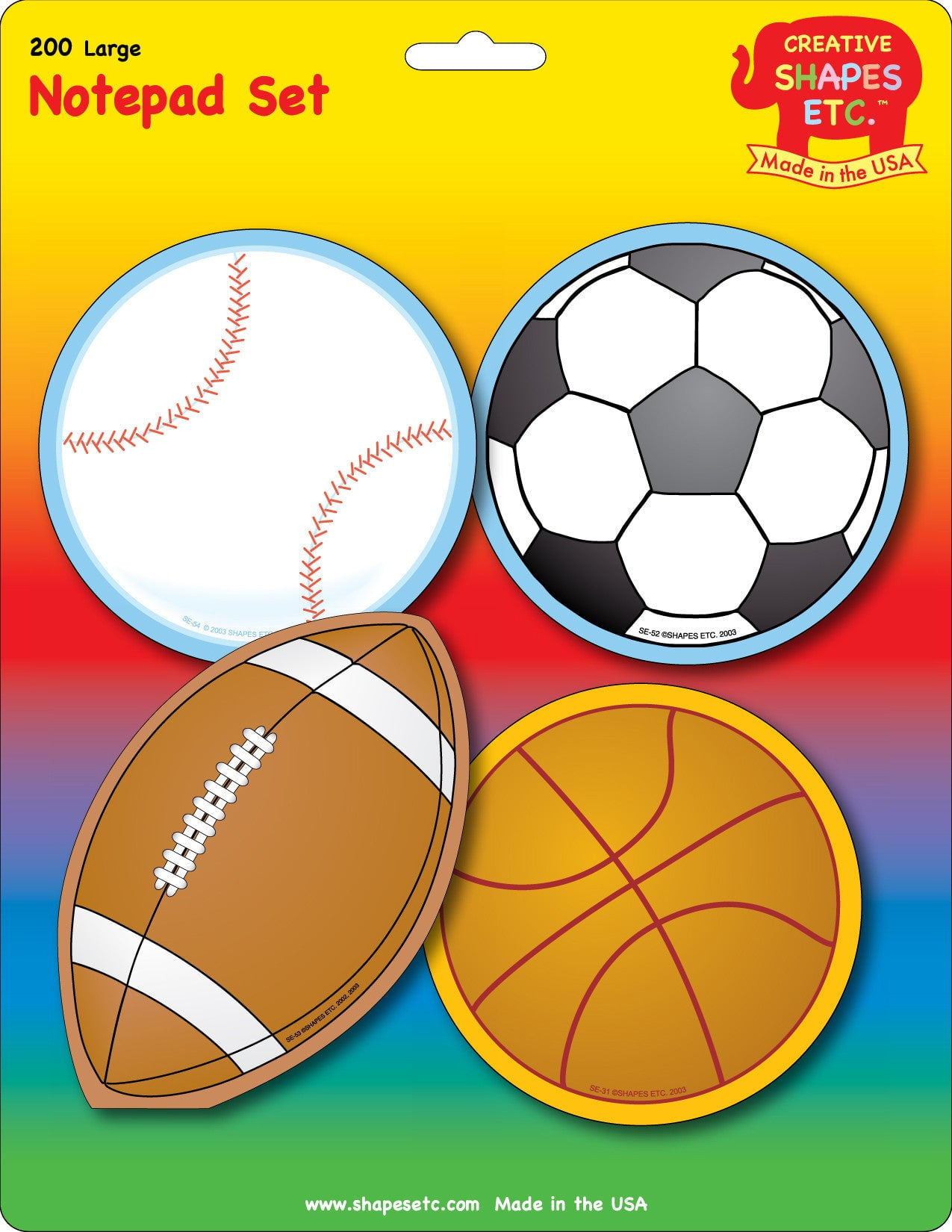 SHAPES ETC. Large Notepad Set - Sports - Walmart.com