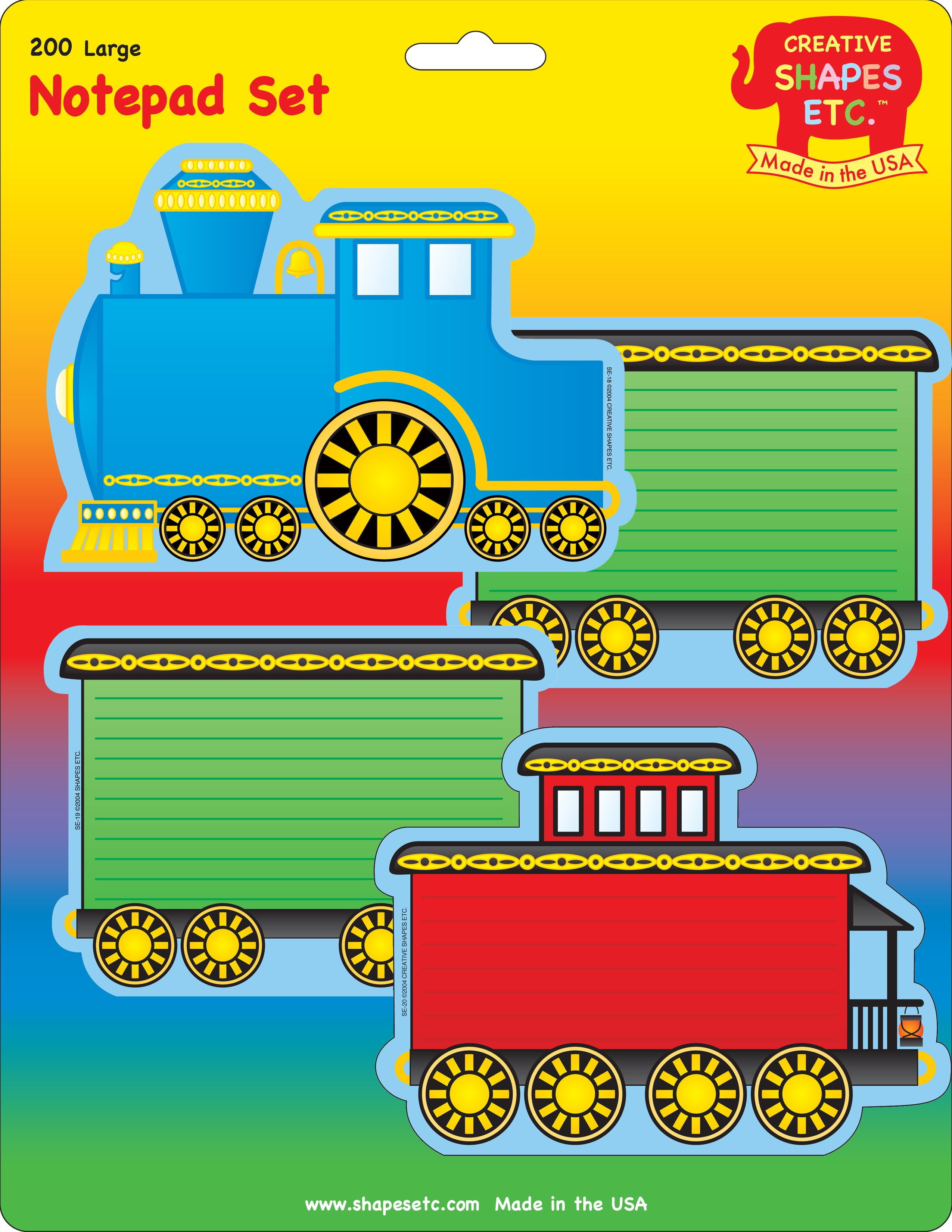 SHAPES ETC. Large Notepad Set - Train - Walmart.com
