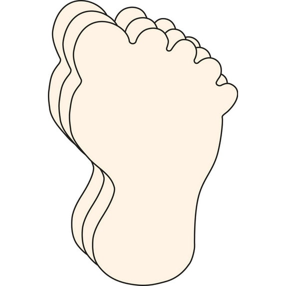 SHAPES ETC. Large Single Color Creative Cut-Out - Foot - Walmart.com