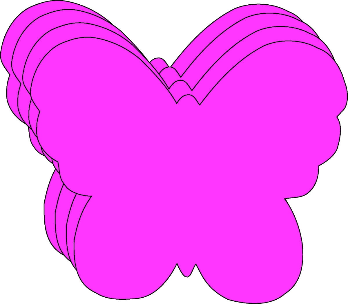 SHAPES ETC. Large Single Color Cut-Out - Butterfly - Walmart.com