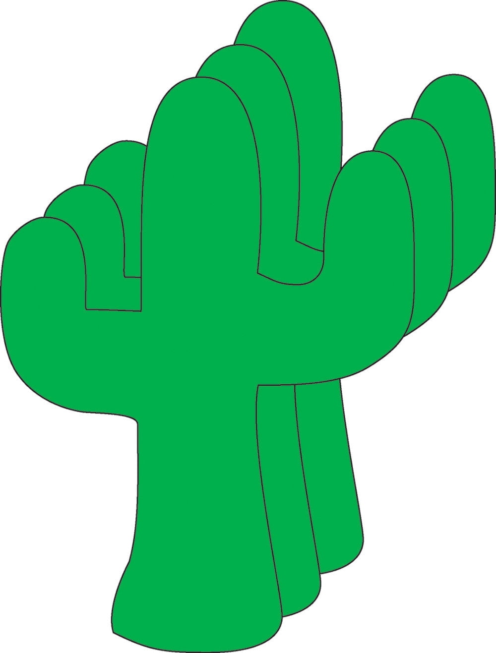 SHAPES ETC. Large Single Color Cut-Out - Cactus - Walmart.com