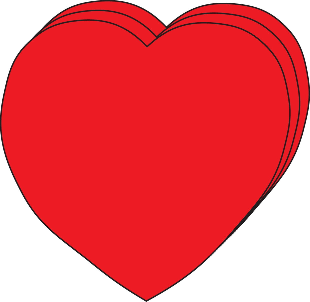 SHAPES ETC. Large Single Color Cut-Out - Heart - Walmart.com