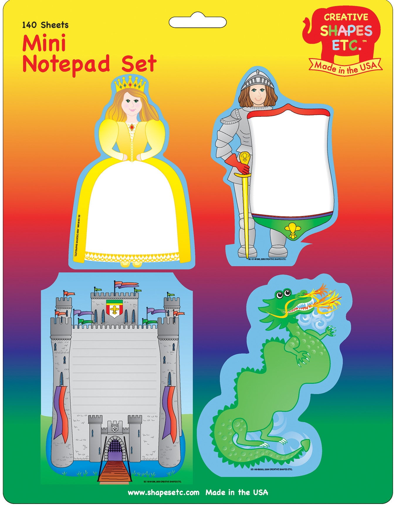 SHAPES ETC. Mini Notepad Set - Medieval - Walmart.com