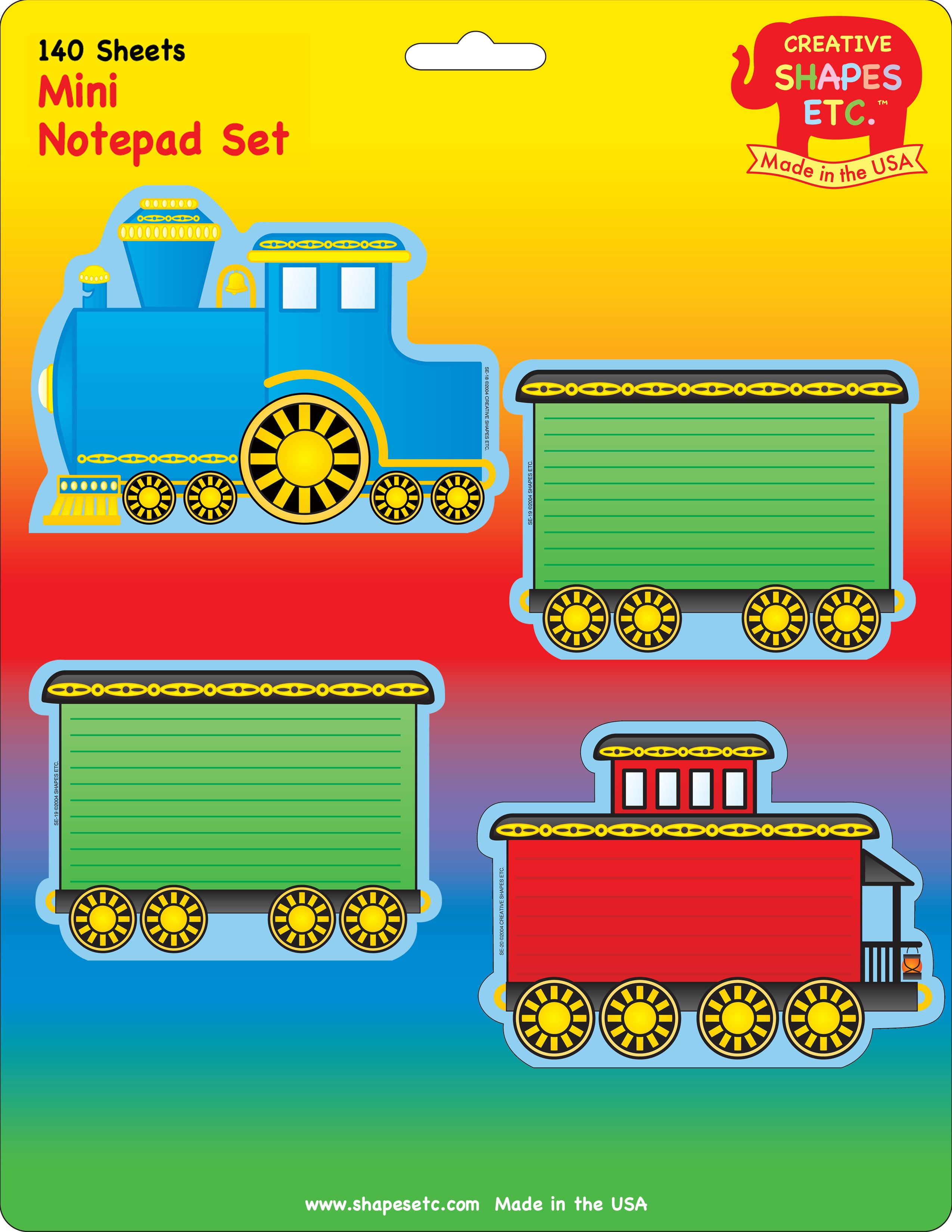 SHAPES ETC. Mini Notepad Set - Train - Walmart.com