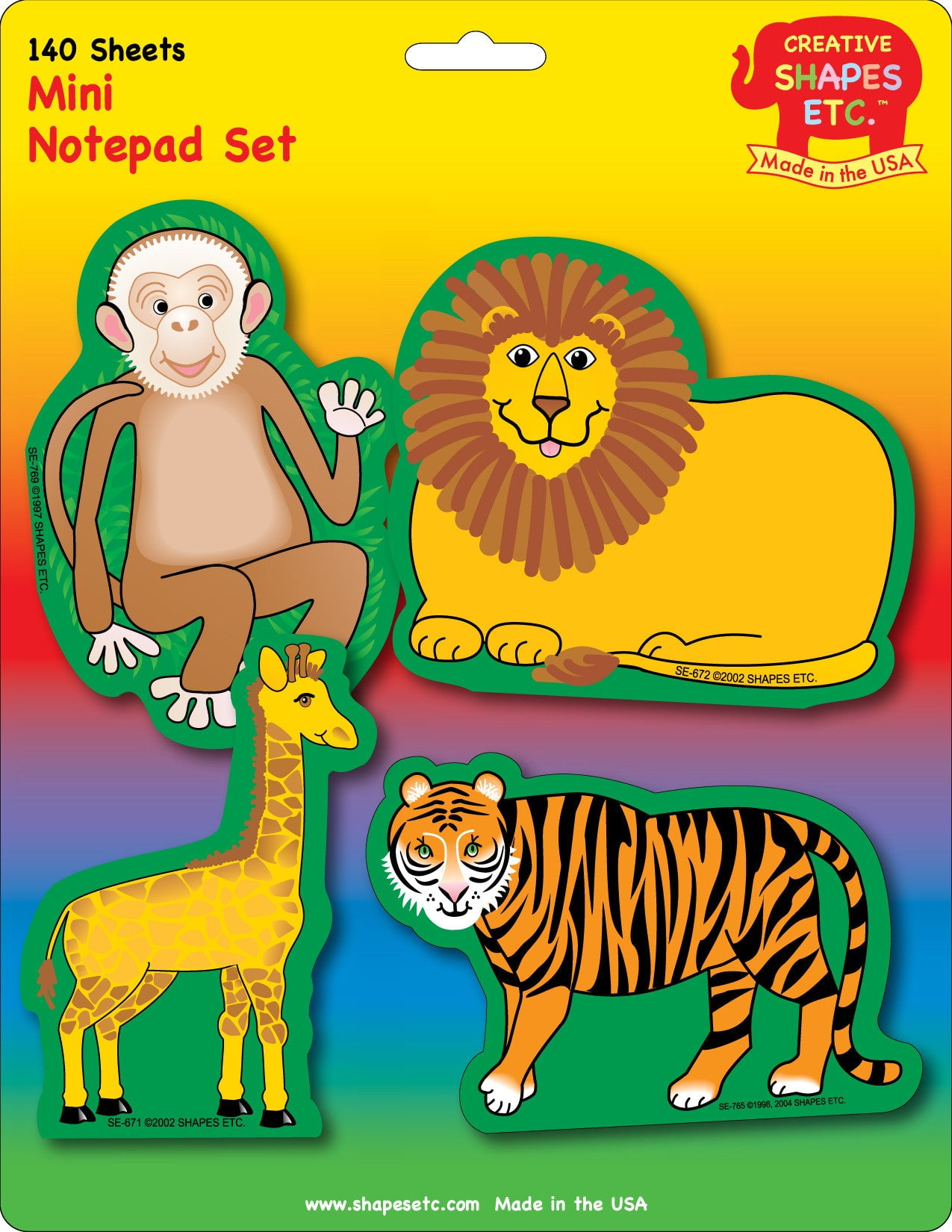 SHAPES ETC. Mini Notepad Set - Zoo - Walmart.com