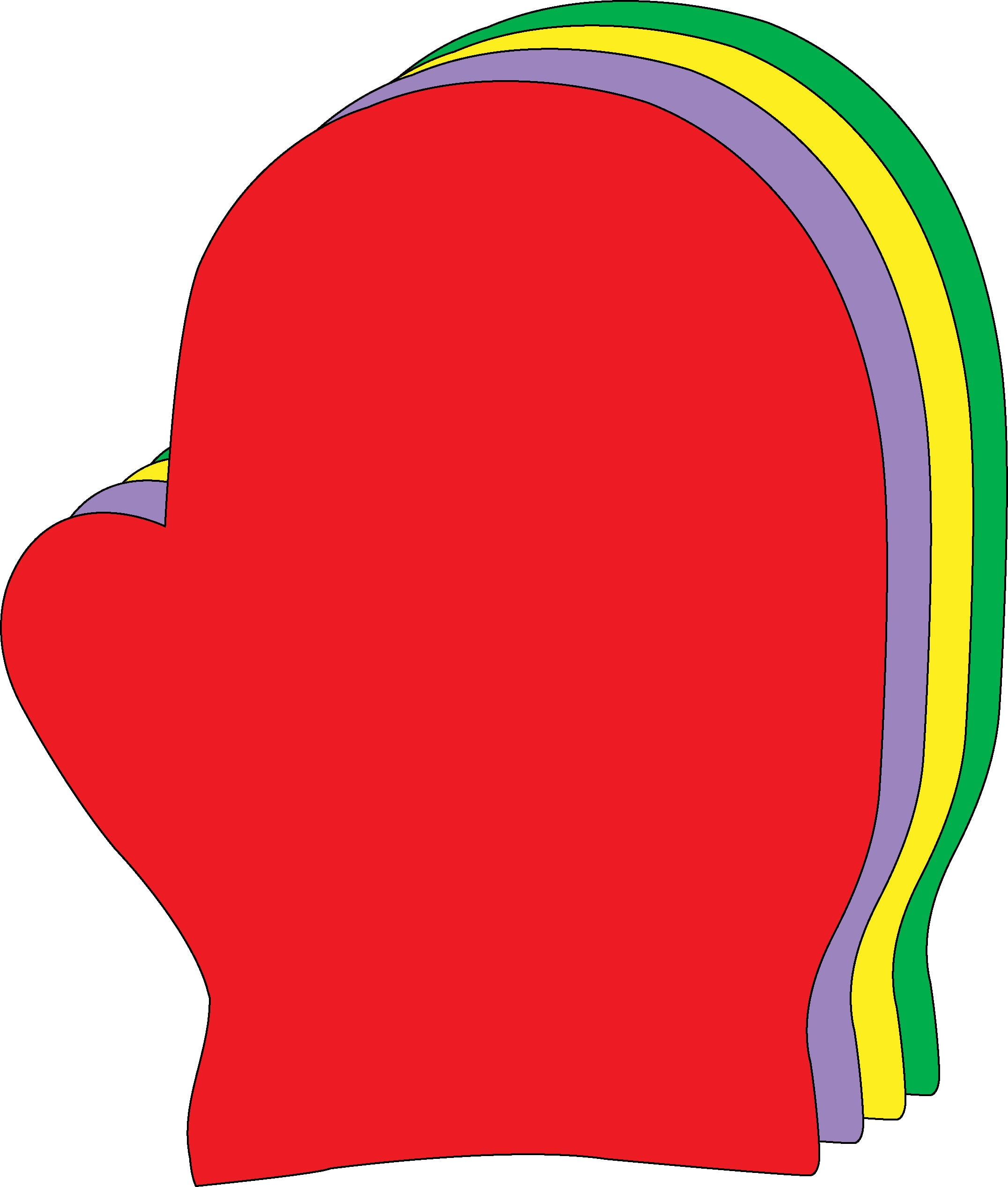 SHAPES ETC. Mitten Assorted Color Super Cut-Outs- 8” x 10” - Walmart.com