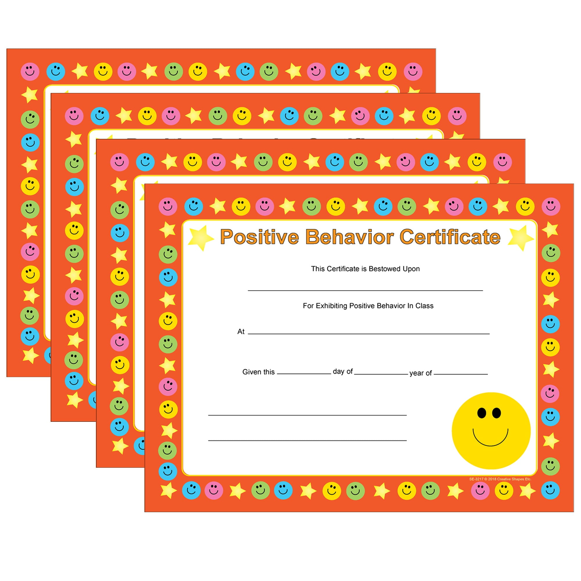 SHAPES ETC. Recognition Certificate - Positive Behavior - Walmart.com