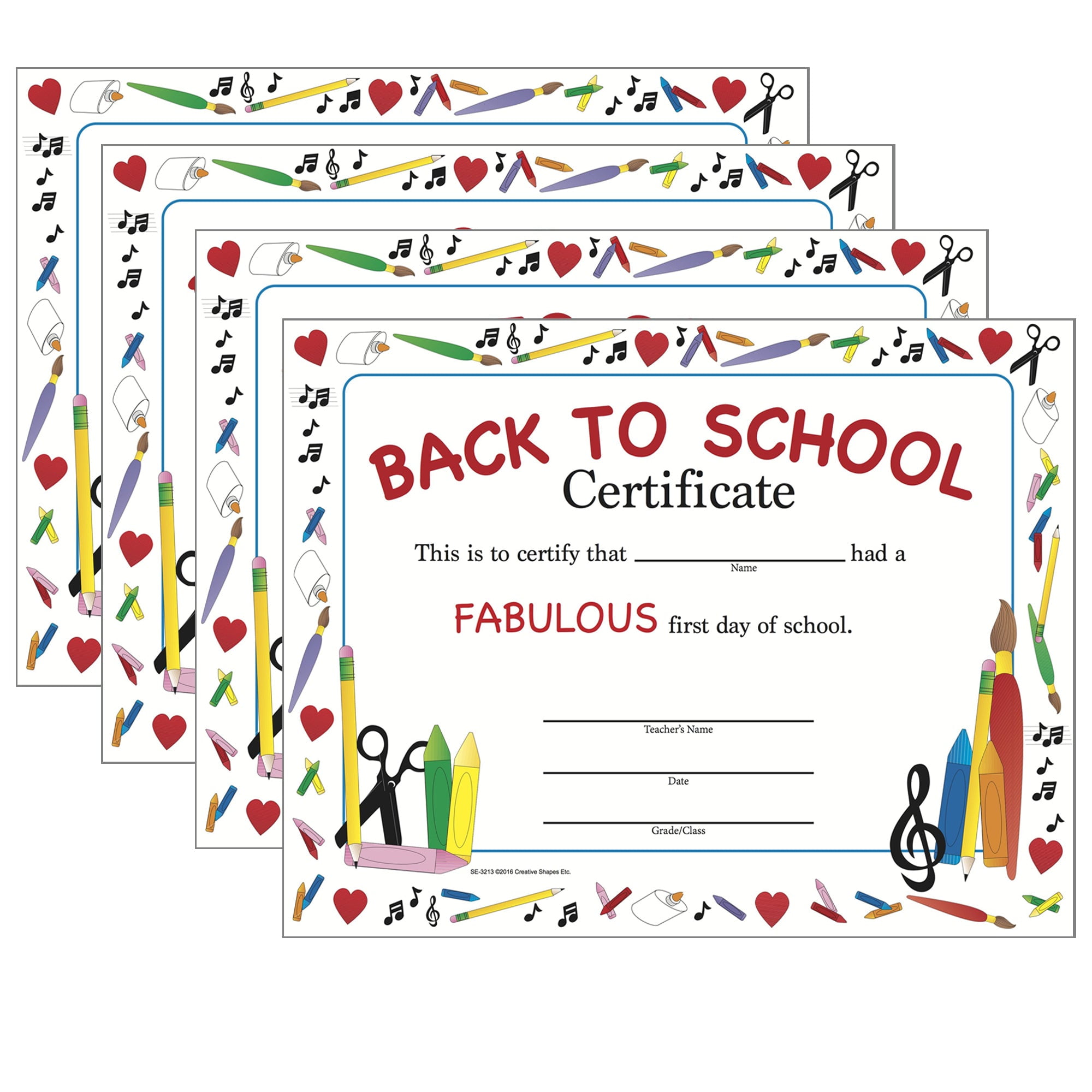 SHAPES ETC. Recognition Certificate - Welcome Back to School - Walmart.com