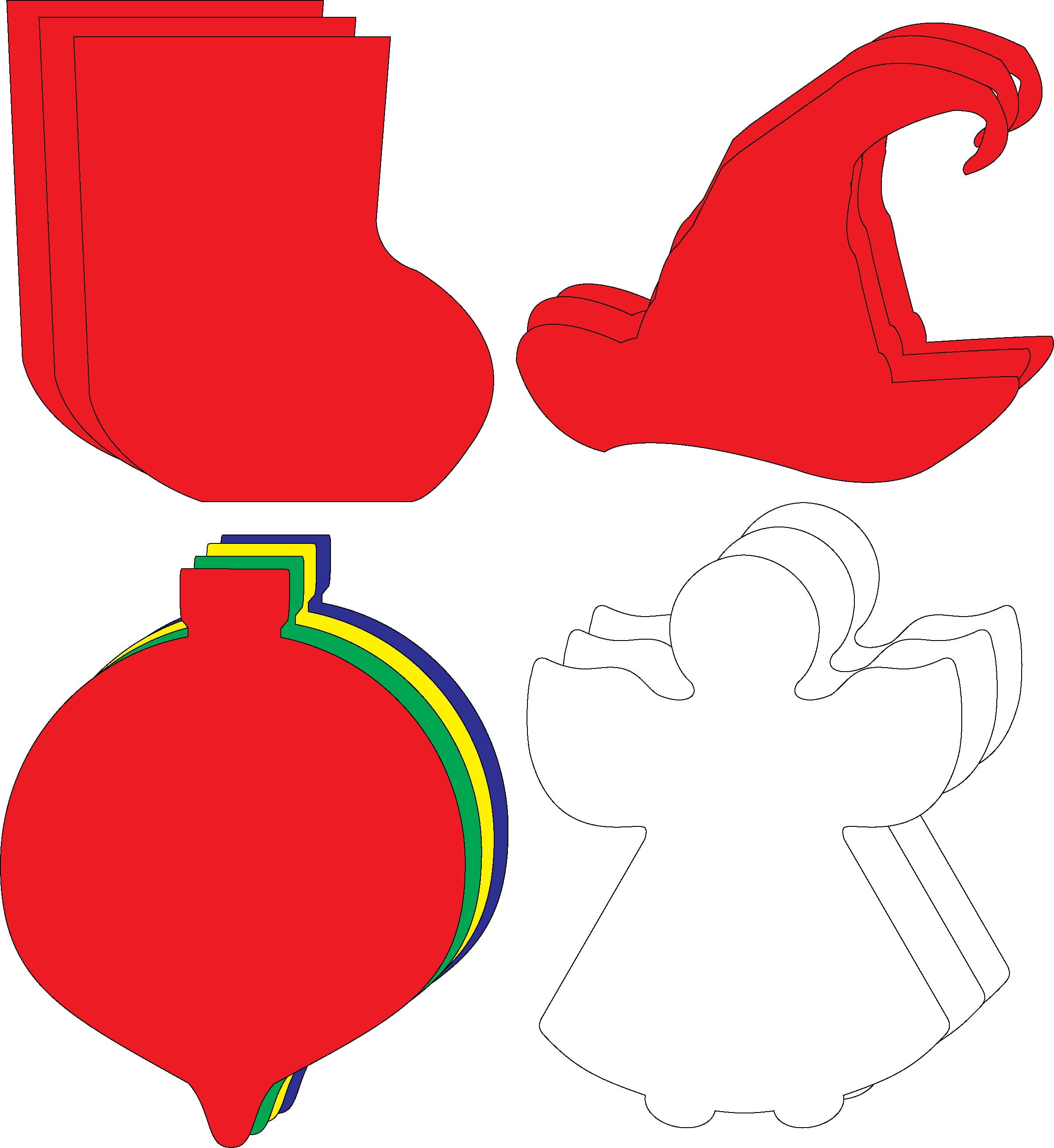 SHAPES ETC. Small Cut-Out Set - Christmas - Walmart.com