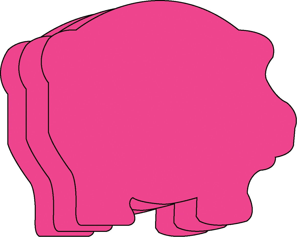 SHAPES ETC. Small Single Color Cut-Out - Pig - Walmart.com