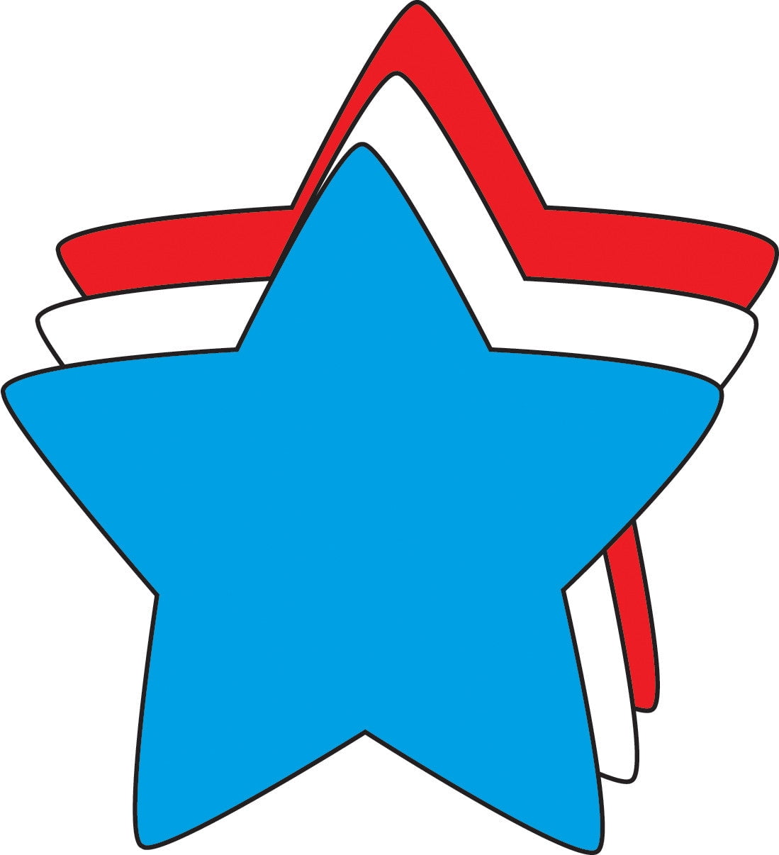 SHAPES ETC. Small Tri Color Creative Foam Cut-Outs - Star - Walmart.com