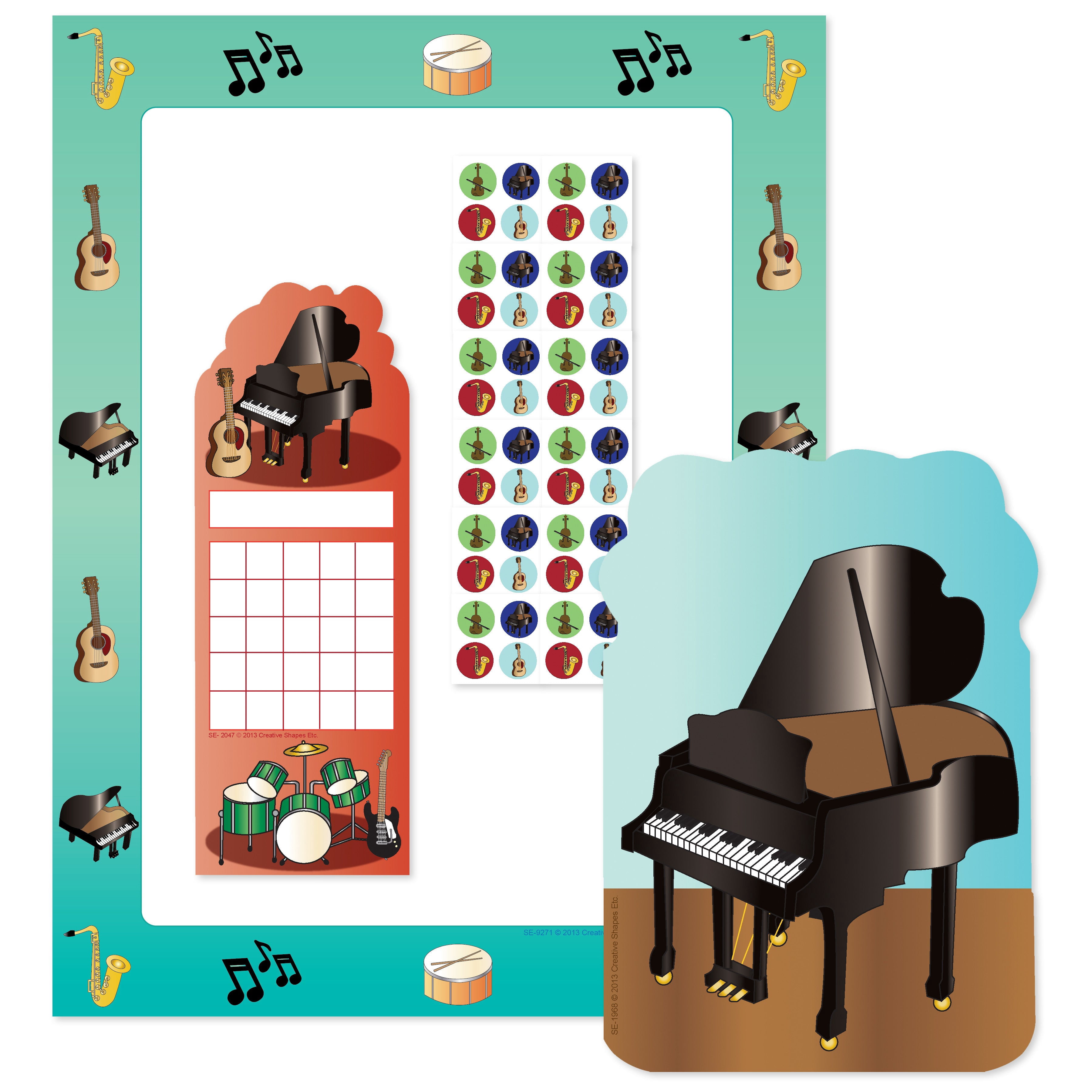 SHAPES ETC. Stationery Set - Musical Instruments - Walmart.com