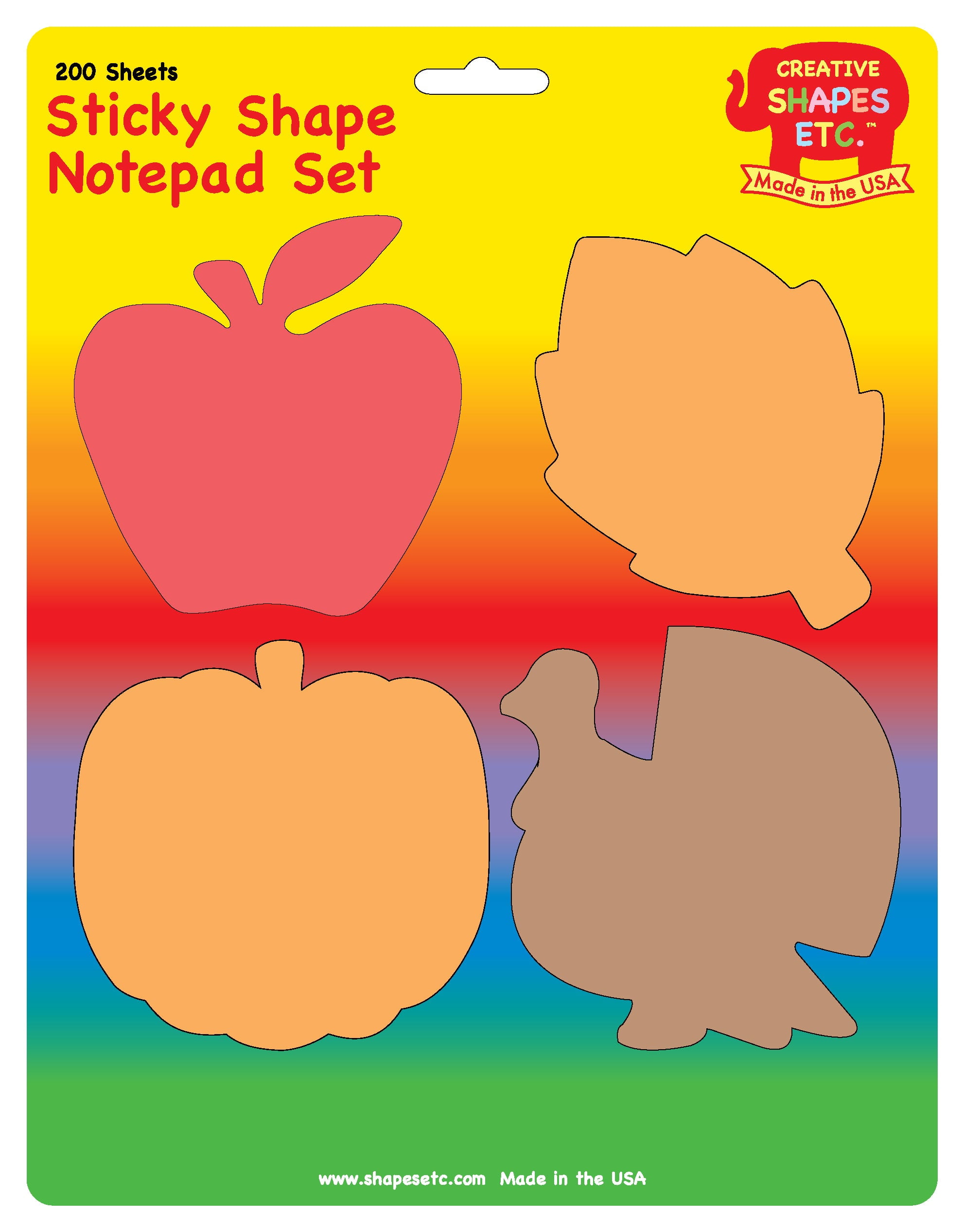 SHAPES ETC. Sticky Notepad Set - Fall - Walmart.com