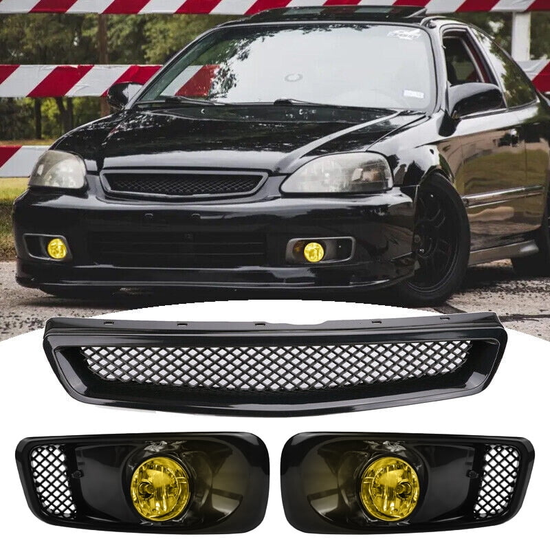 CCPAO Compatible with 1999-2000 Honda Civic Front Bumper Halogen Fog ...