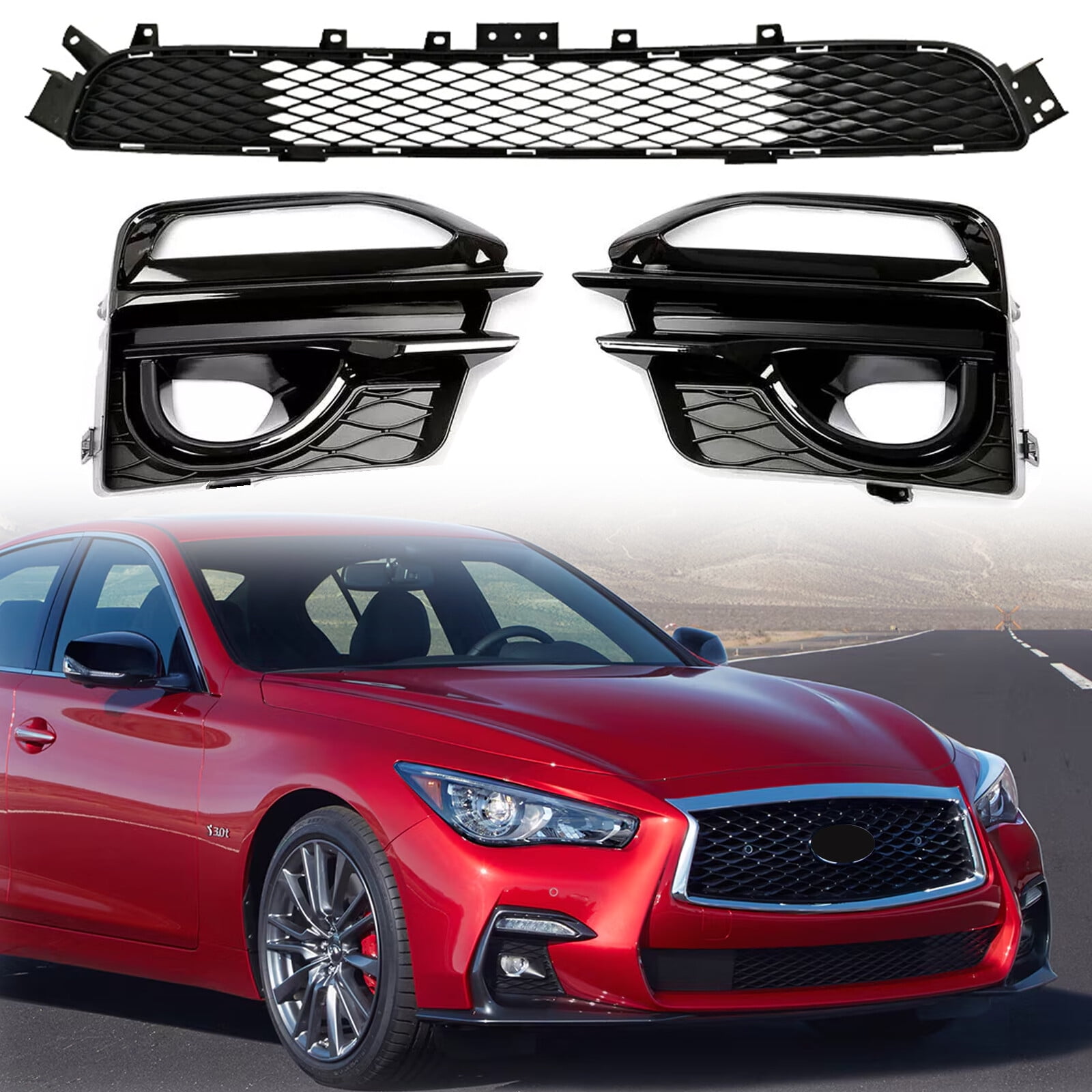 CCPAO Compatible with 2014 2015 2016 2017 Infiniti Q50 Sport Front ...