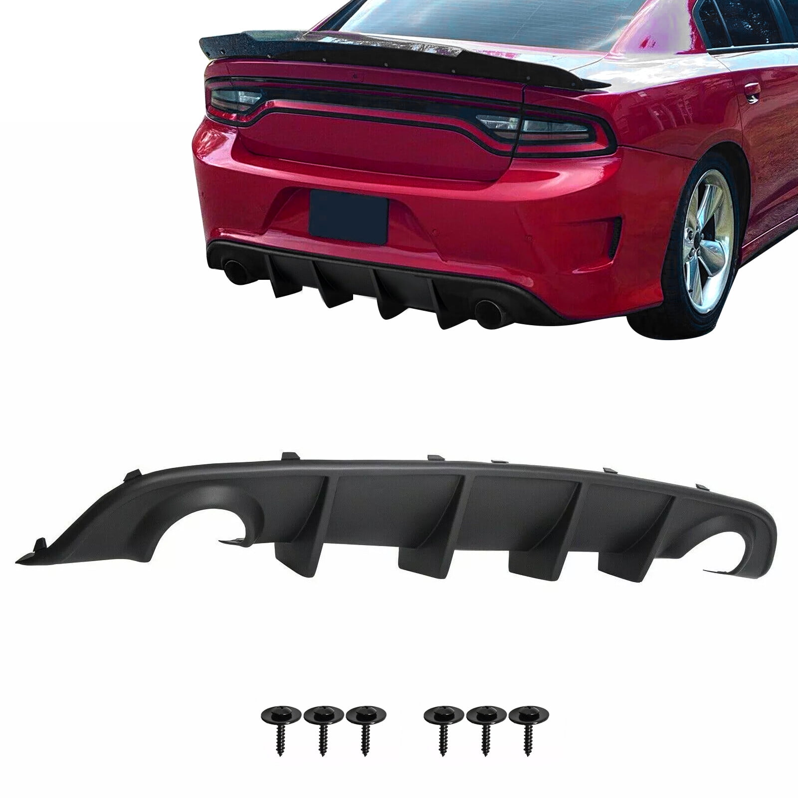 CCPAO Matte Black Rear Diffuser Bumper Valance Lip PP Compatible with ...