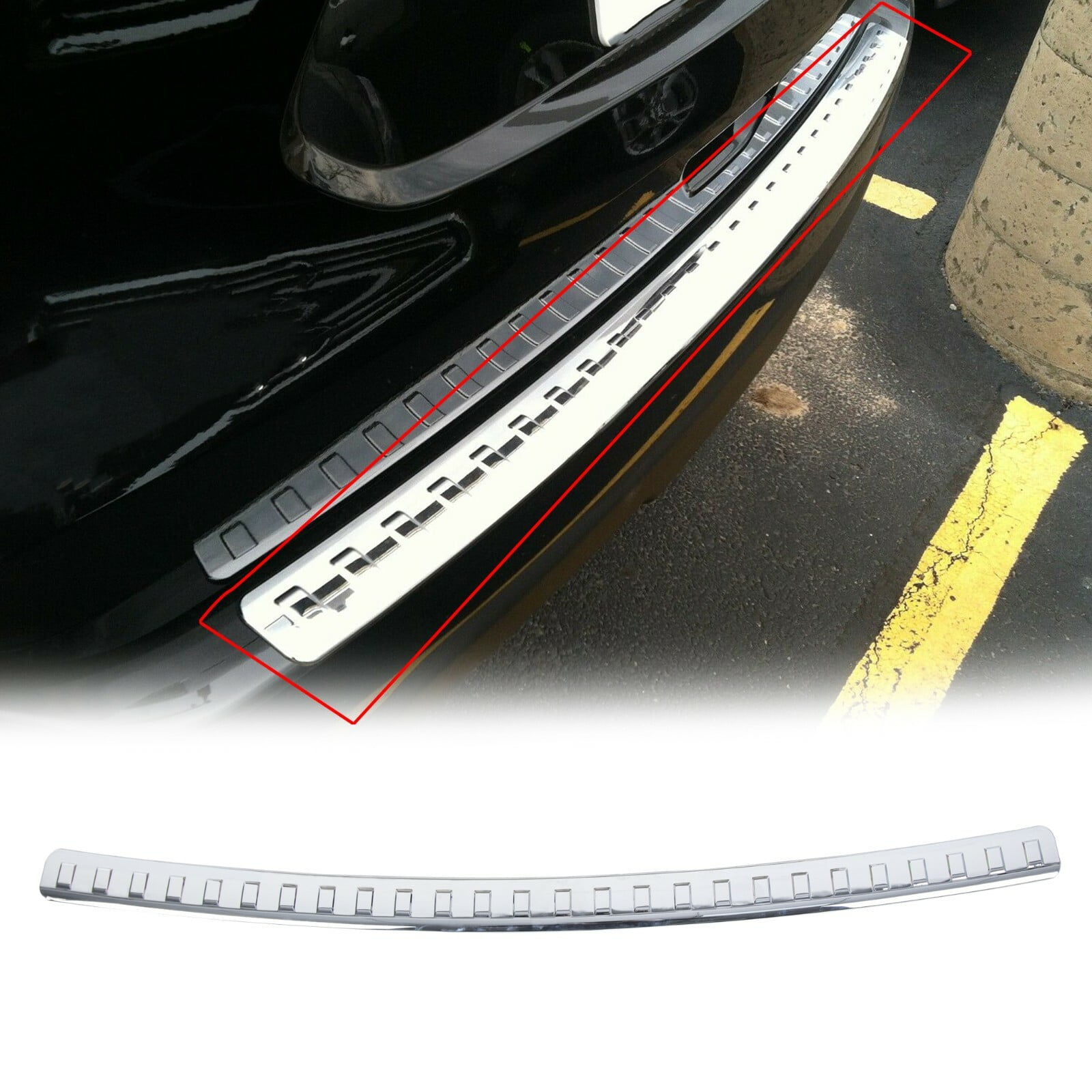 CCPAO New Chrome Rear Bumper Protector Cover Scratch Exact Compatible ...