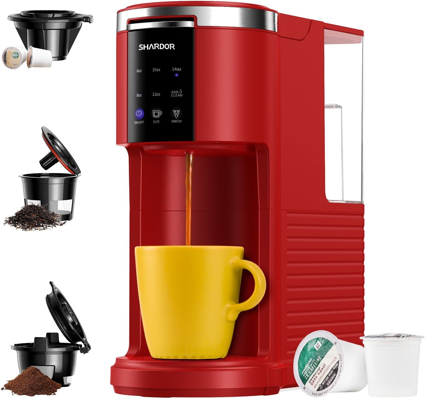 SHARDOR 3 in 1 Single Serve Coffee Machine, K Cup Coffee Maker ...