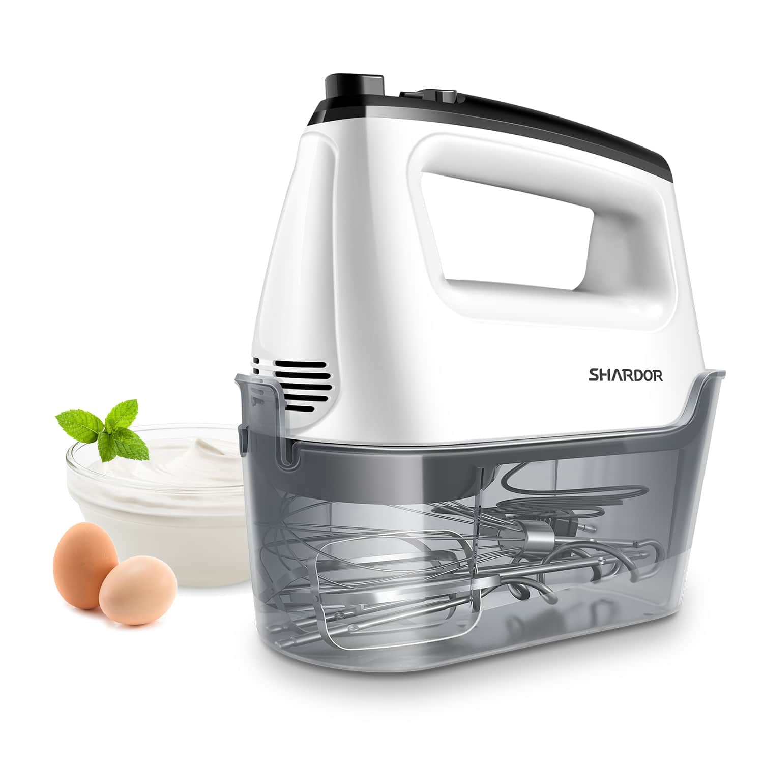 SHARDOR Hand Mixer Electric, 6 Speed & Turbo Handheld Mixer With 5 ...