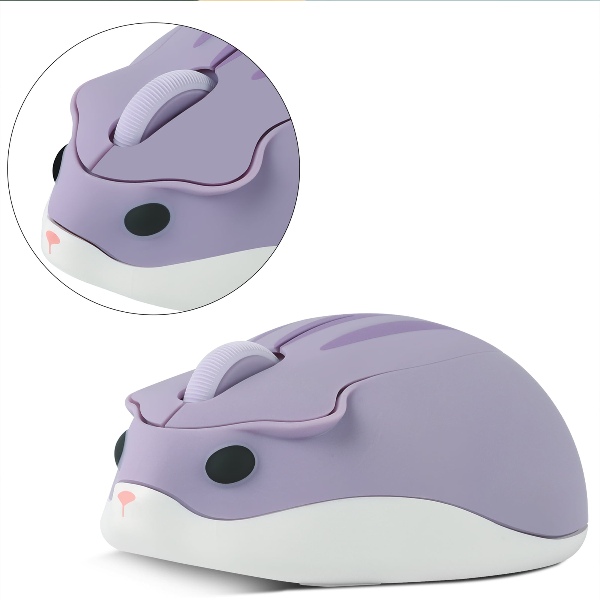 SHARE SUNSHIEN Cute Hamster Shape Wireless Silent Mouse Portable ...
