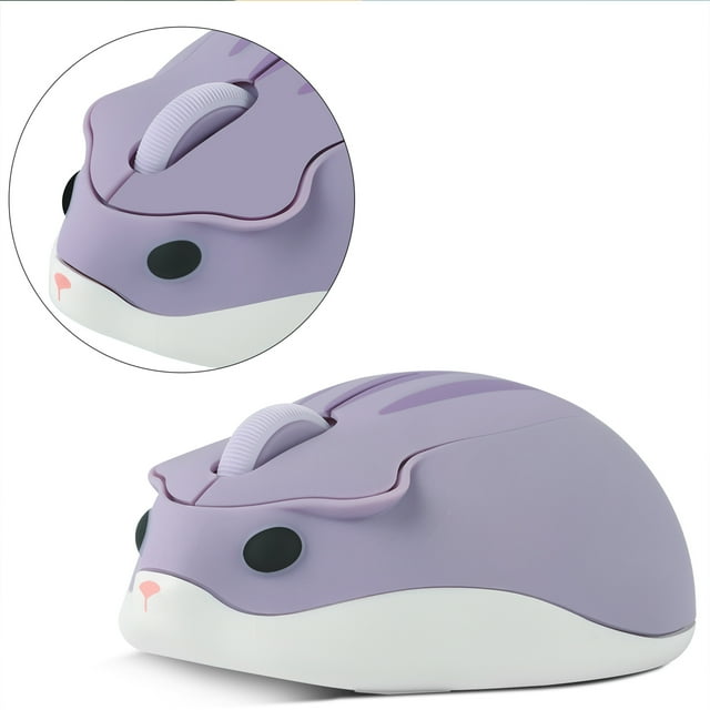 SHARE SUNSHIEN Cute Hamster Shape Wireless Silent Mouse Portable ...