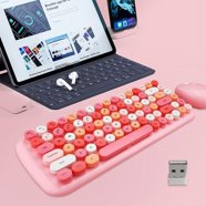Mofii Sweet Keyboard Mouse Combo, Colored Cute Keyboard,2.4G Wireless ...