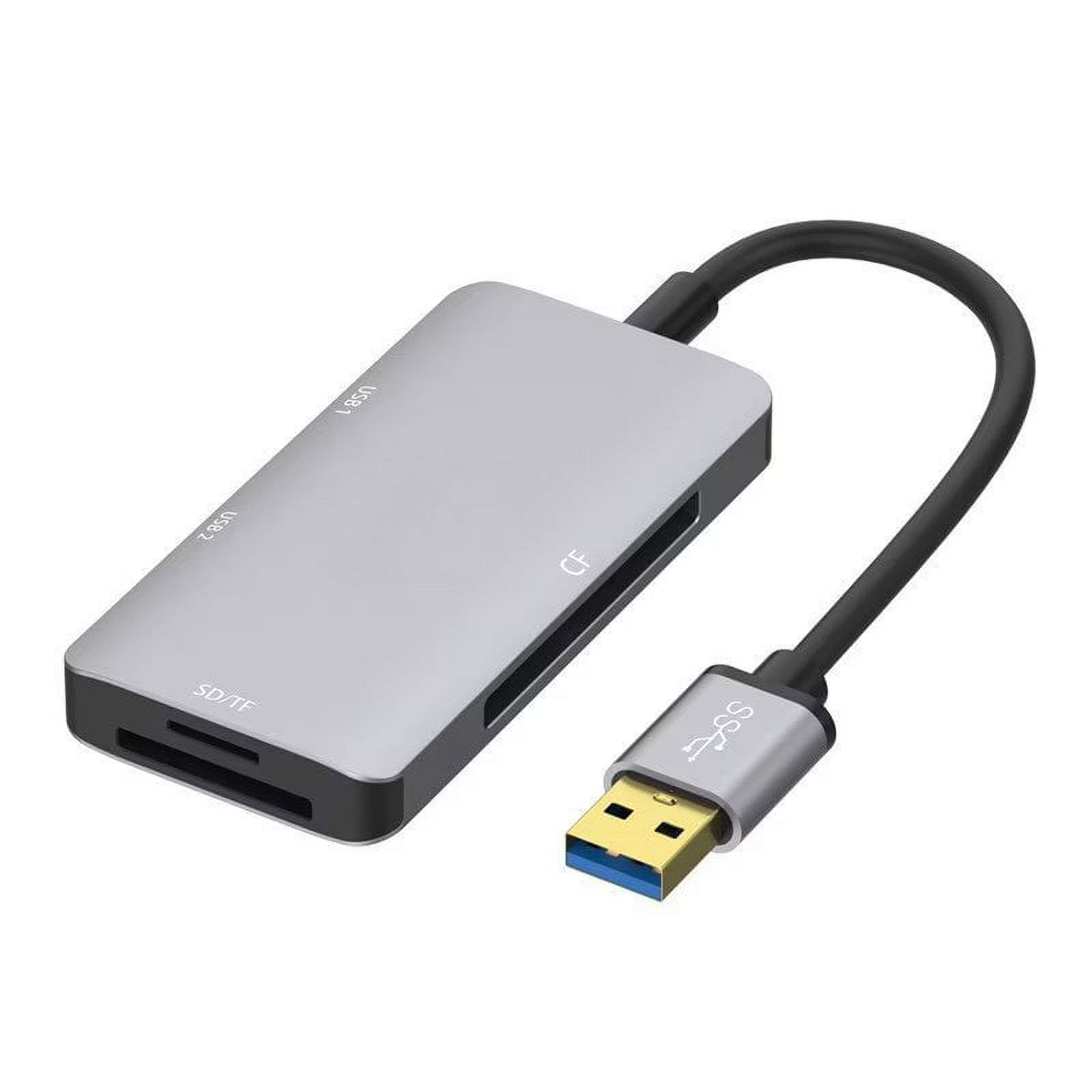 SHARE SUNSHINE 5-in-1 Card Reader with 2 USB 3.0 Ports/TF/CF/SD ...