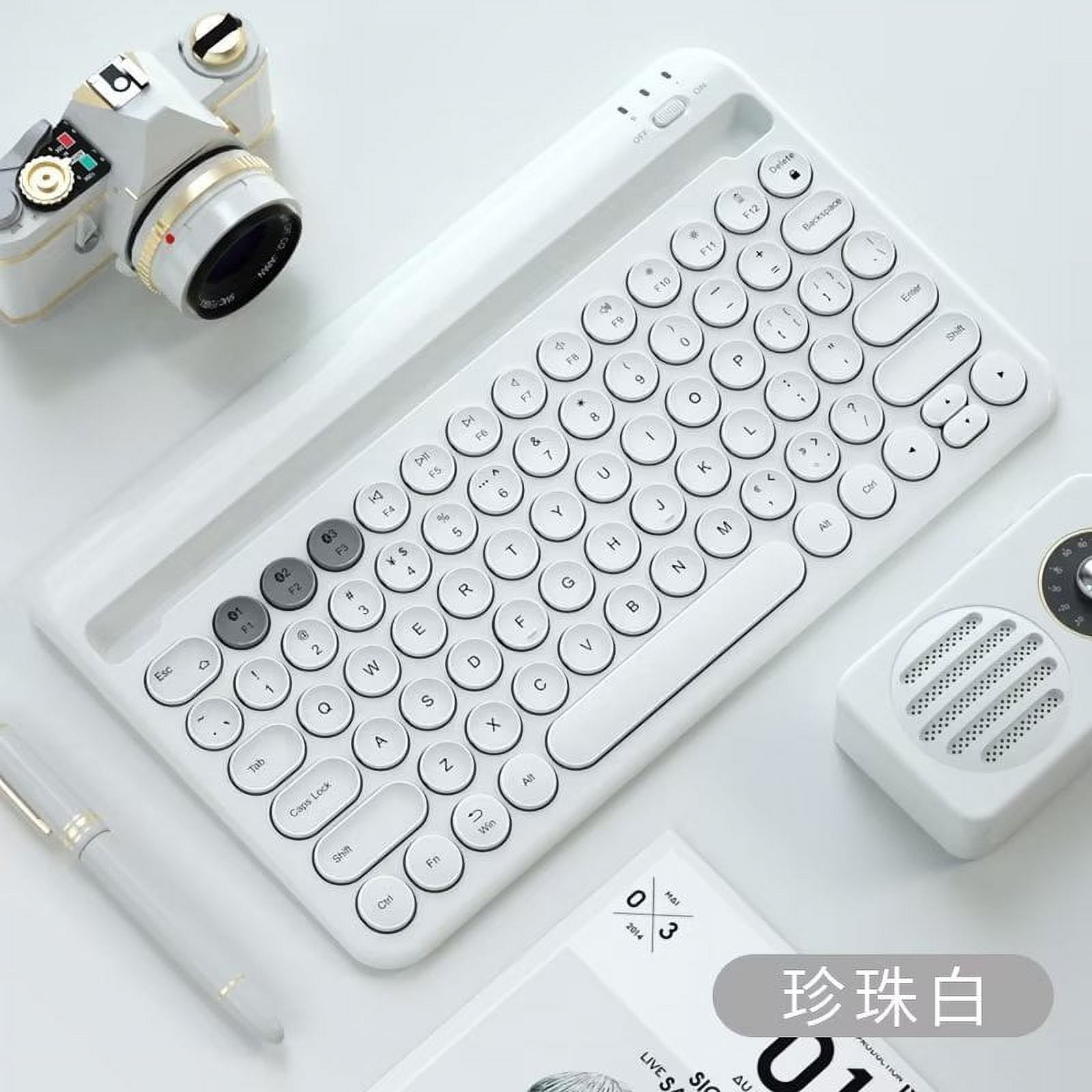 SHARE SUNSHINE Bluetooth Wireless Keyboard Rechargeable with Card Slot ...