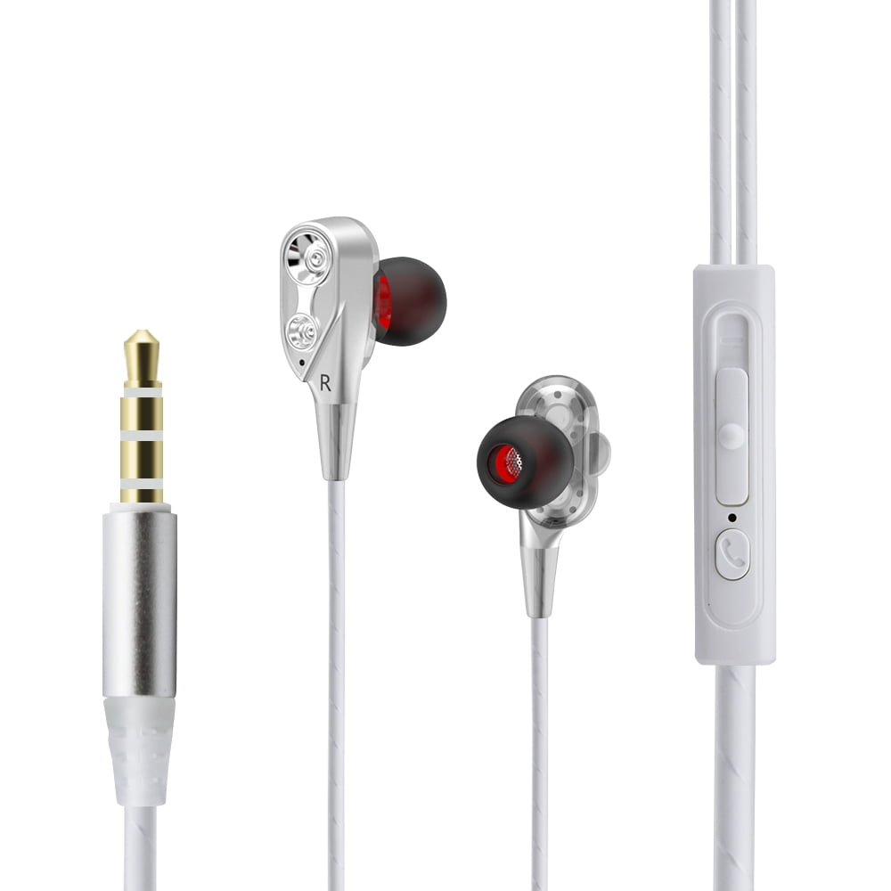 SHARE SUNSHINE Wired Earphones In-Ear Stereo Quad-Core Dual-Motion Coil ...